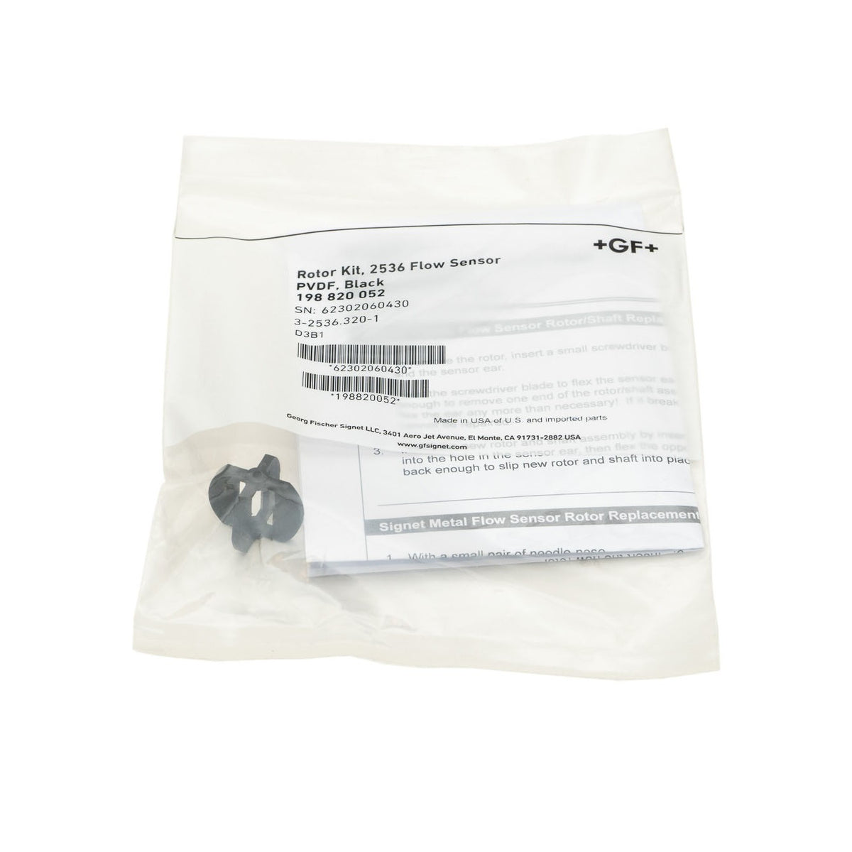 GF Signet 3-2536.320-1 Black PVDF Rotor for Series 2536 Sensor ...