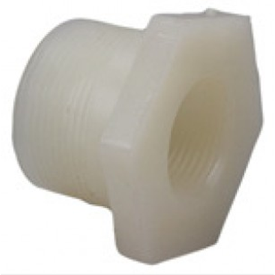 1" x 1/2" Bushing, Flush, Male NPT x Female NPT, Natural, PVDF, Schedu ...