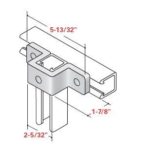 Champion Strut Channel Fitting - Three-hole channel fitting, 5-13/32" W ...