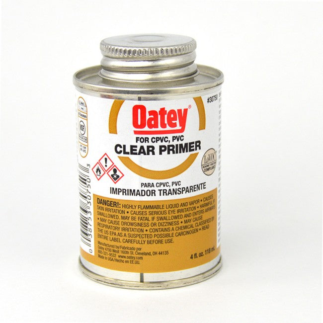Oatey NSF Clear PVC/CPVC Primer - 1/4 Pint – Commercial Industrial Supply