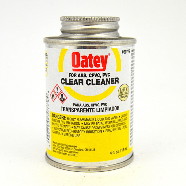 Oatey Clear Cleaner for PVC, CPVC, ABS - 1/4 Pint – Commercial ...